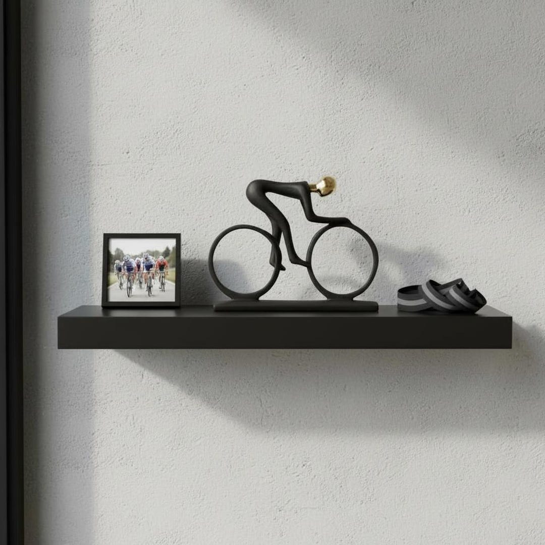 Modern Cyclist Resin Statue, Abstract Bicycle Rider Figurine for Office ...