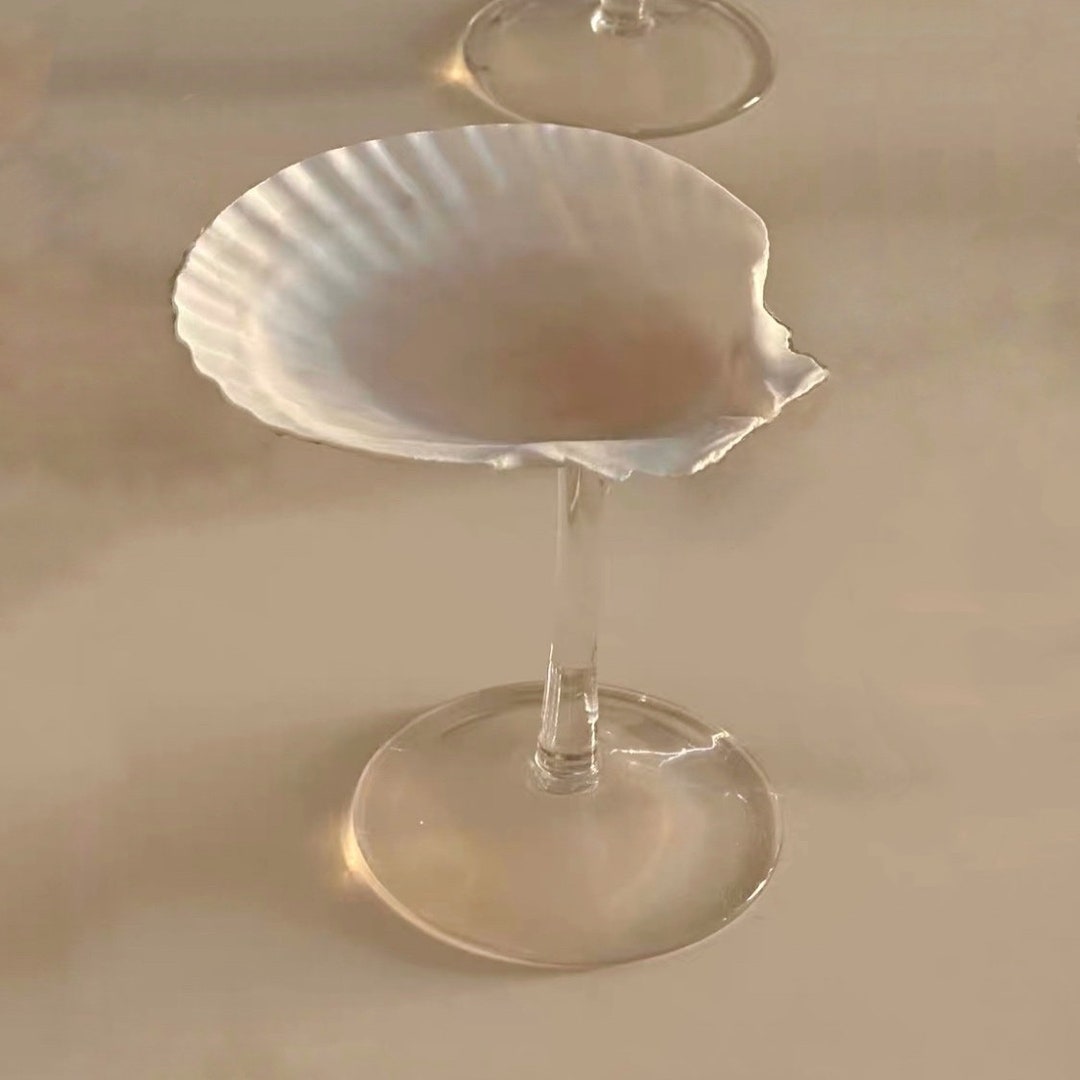 Seashell Glasses Gift Set Conch Shell Martini Wedding Drink Cup Goblet ...