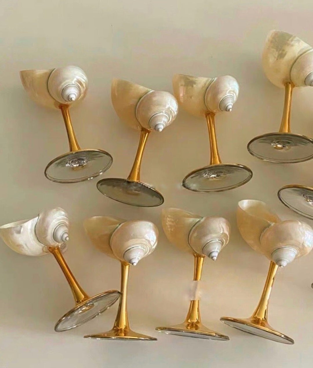 Seashell Conch Glasses Giftset Beach Wedding Her Martini Cup Bracket ...