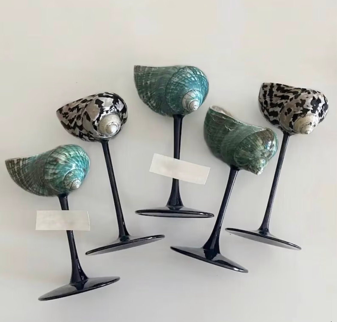 Seashell Glasses Beach Giftset Wedding Her Martini Dessert Conch Cup ...