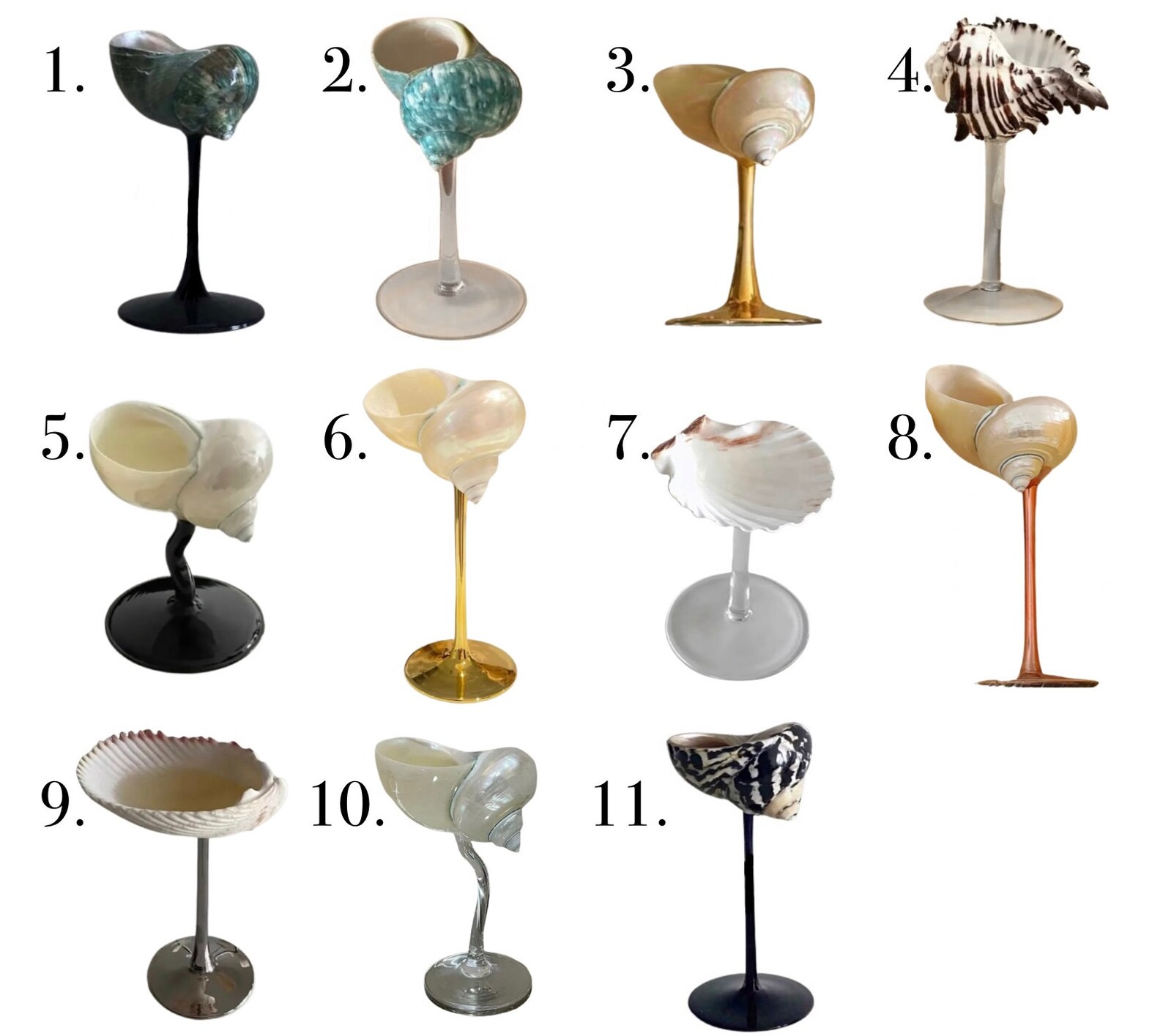 Seashell Glassware Gift Set Wine Coupe Conch Cup Couple Anniversary ...