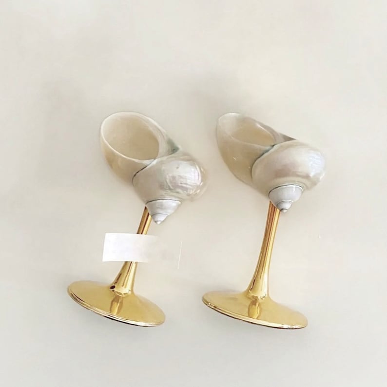 Seashell Glassware Gift Set Wine Coupe Conch Cup Couple Anniversary ...