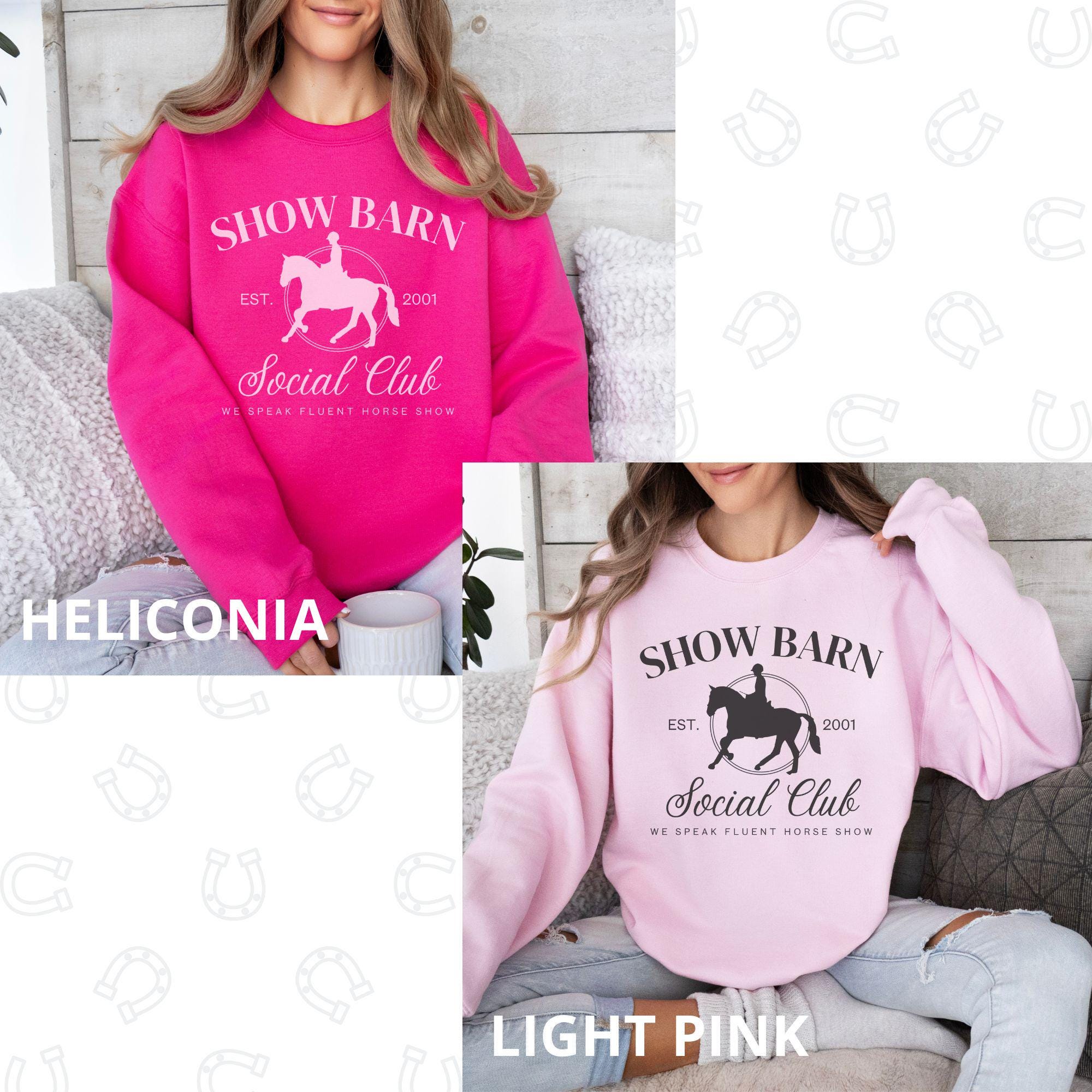 Custom Show Barn Social Club Horse Sweatshirt, Personalized Show Barn ...
