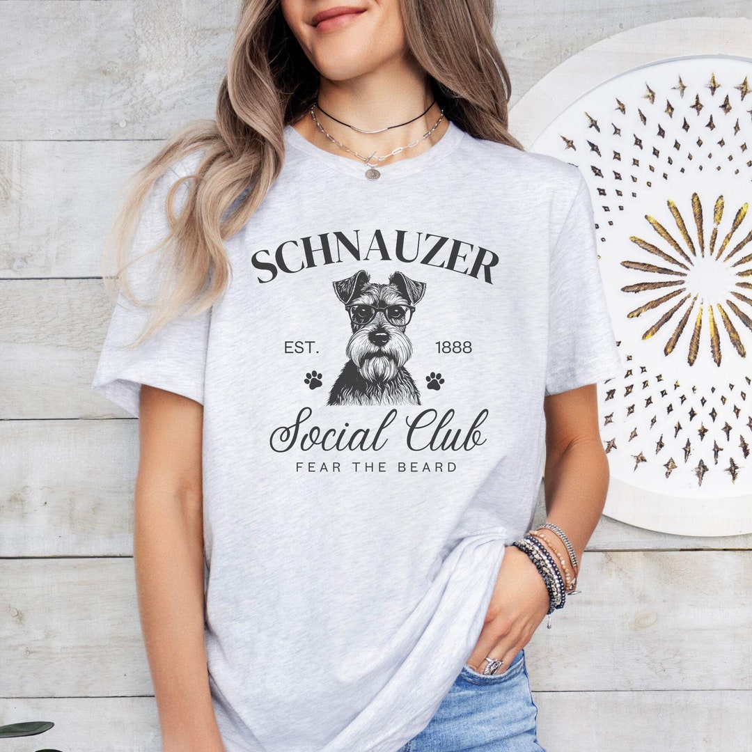 Miniature Schnauzer Social Club Shirt, Miniature Schnauzer T-shirt ...