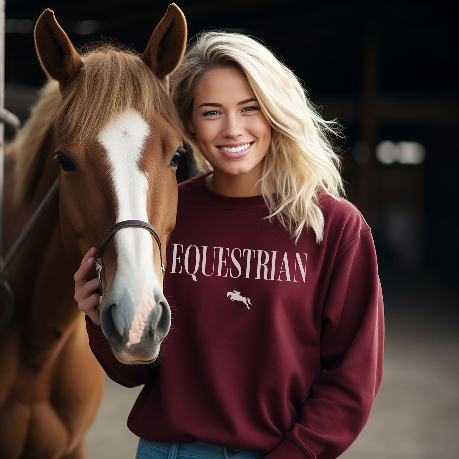 Personalized Equestrian Sweatshirt, Custom Equestrian Gift, Horse Girl ...