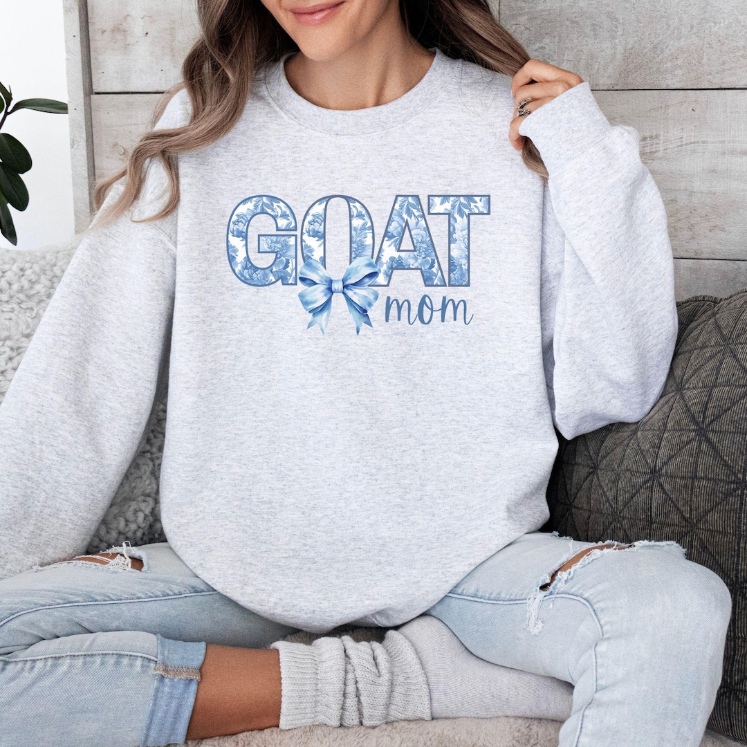 Coquette Goat Mom Sweatshirt, Goat Yoga Sweatshirts, Goat Farm Girl ...