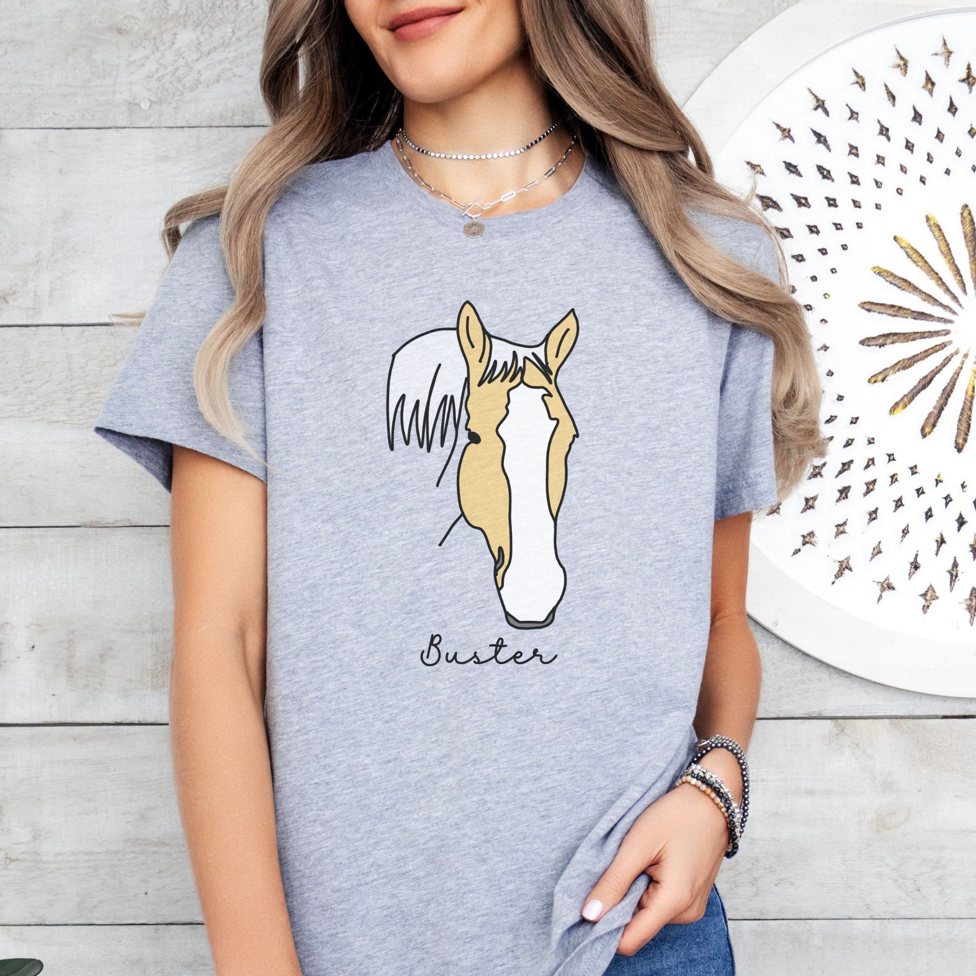 Custom Horse Shirt, Custom Horse Drawing, Personalized Horse Tee, Horse ...