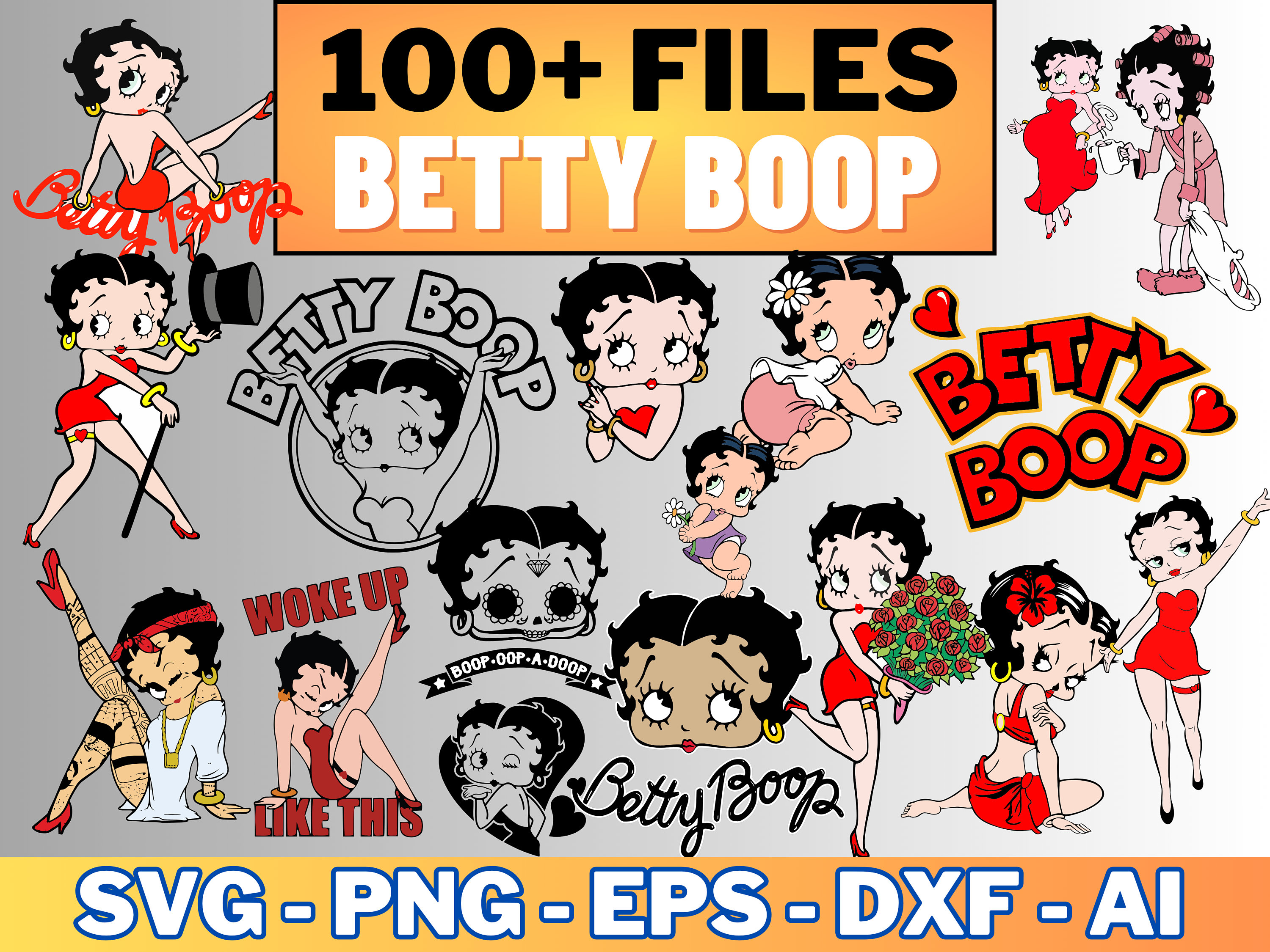 Betty Boop Files Betty Boop SVG Layered Betty Boopsvg - Etsy UK