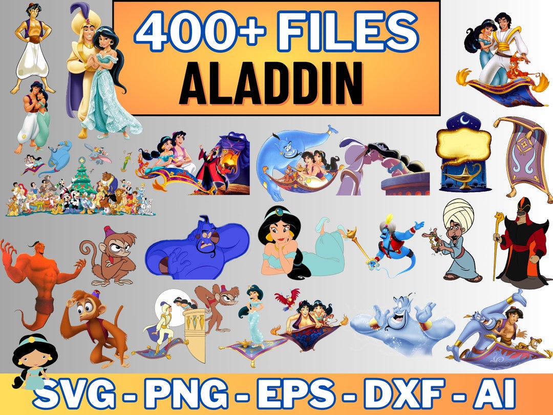 Archivos Aladdin, Paquete Svg, Aladdin Svg, Princesa Jasmine, Genie svg ...