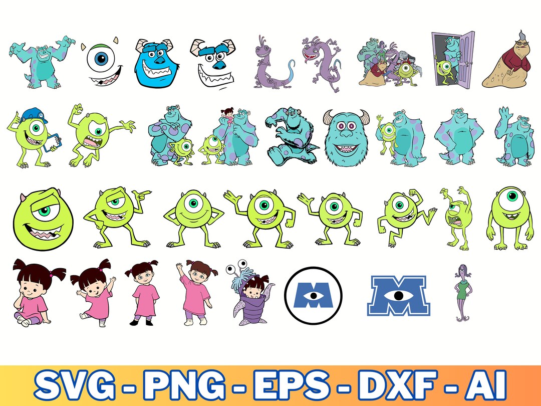 Monster Inc Svg , Monster Inc Png , Cut File for Cricut Silhouette ...