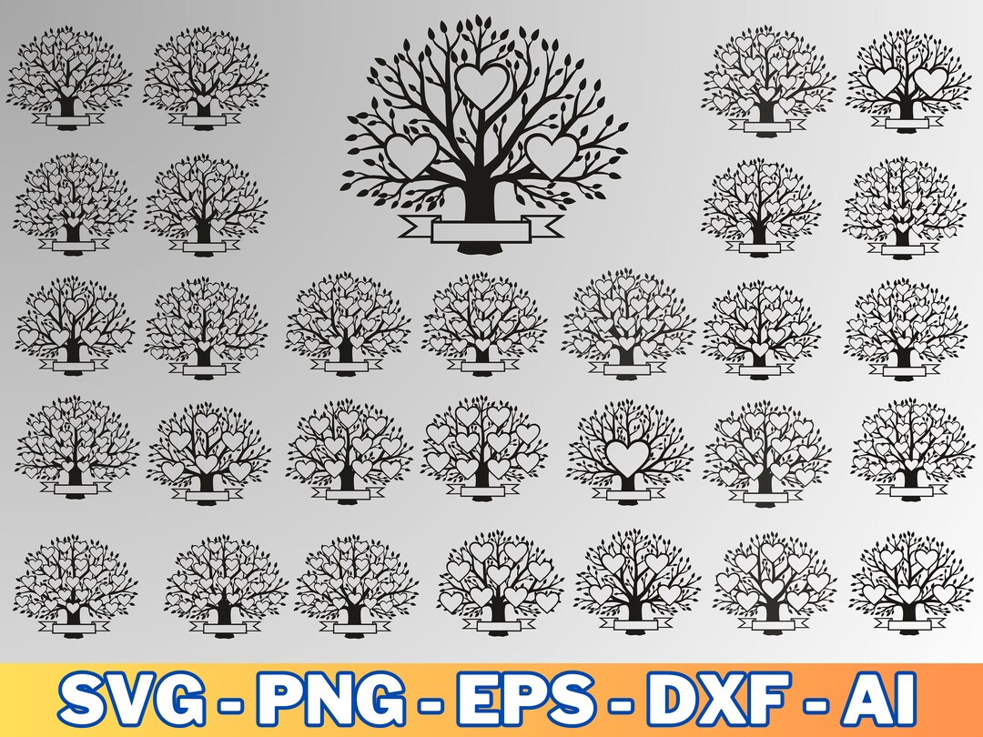 Family Tree Svg /members Family Cricut Design Vector Bundle / Family ...