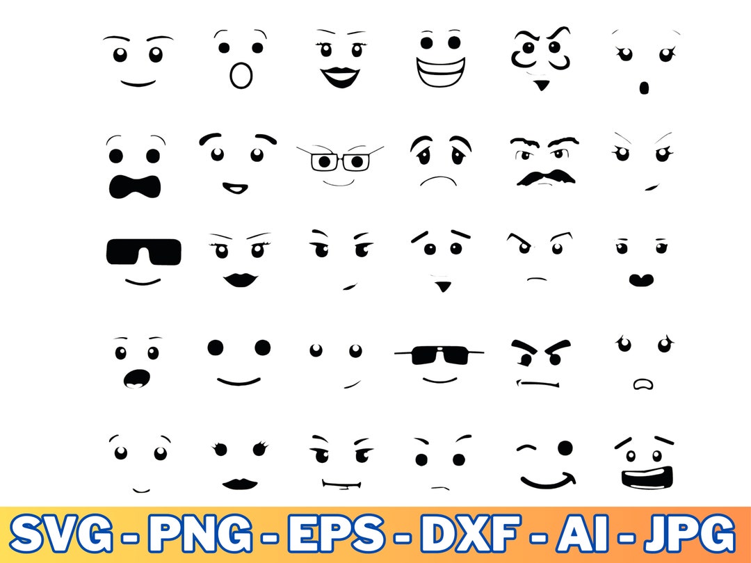 Brick Faces, Brick Faces Svg , Brick Heads Cricut Vector Bundle , Brick ...
