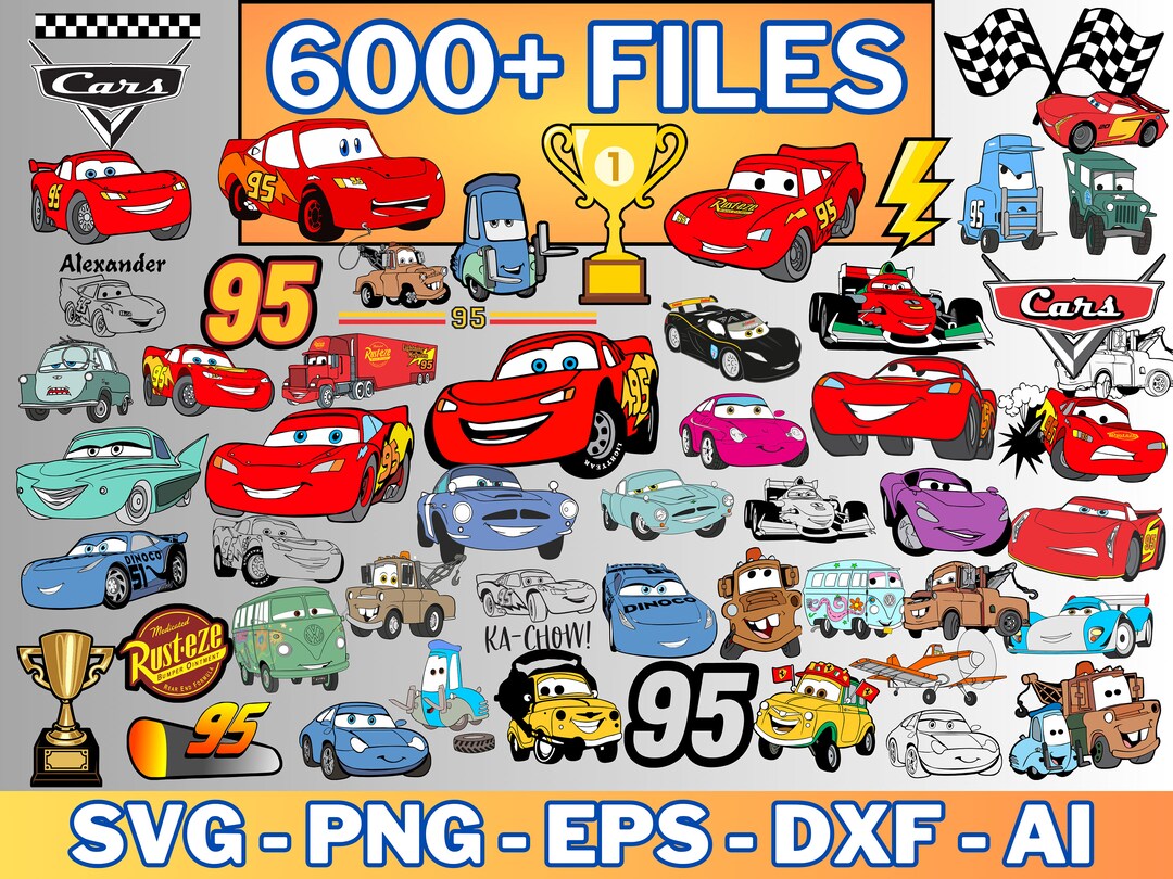 Cars SVG Bundle, cars svg, Lightning McQueen svg, Cars PNG clipart, For ...