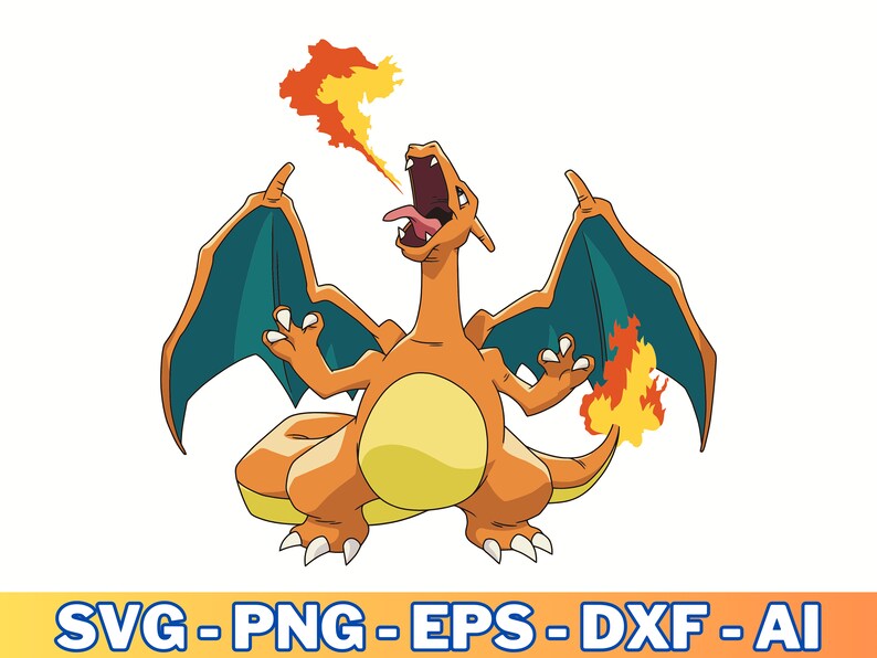 Charizard Svg, Charizard png, Pokemon Cricut Vector Bundle, archivo ...