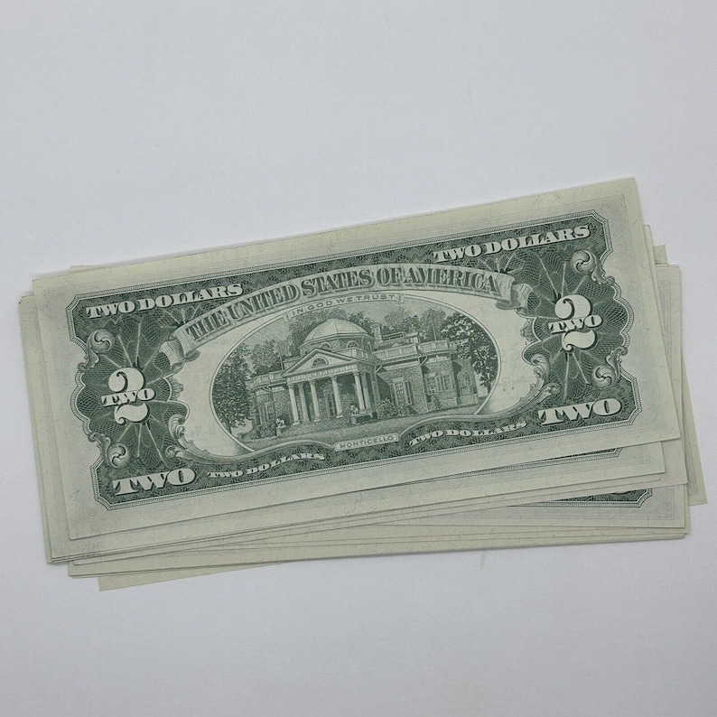 GEM 1963 2 Two Dollar Red Seal Bill Crisp Uncirculated United States ...