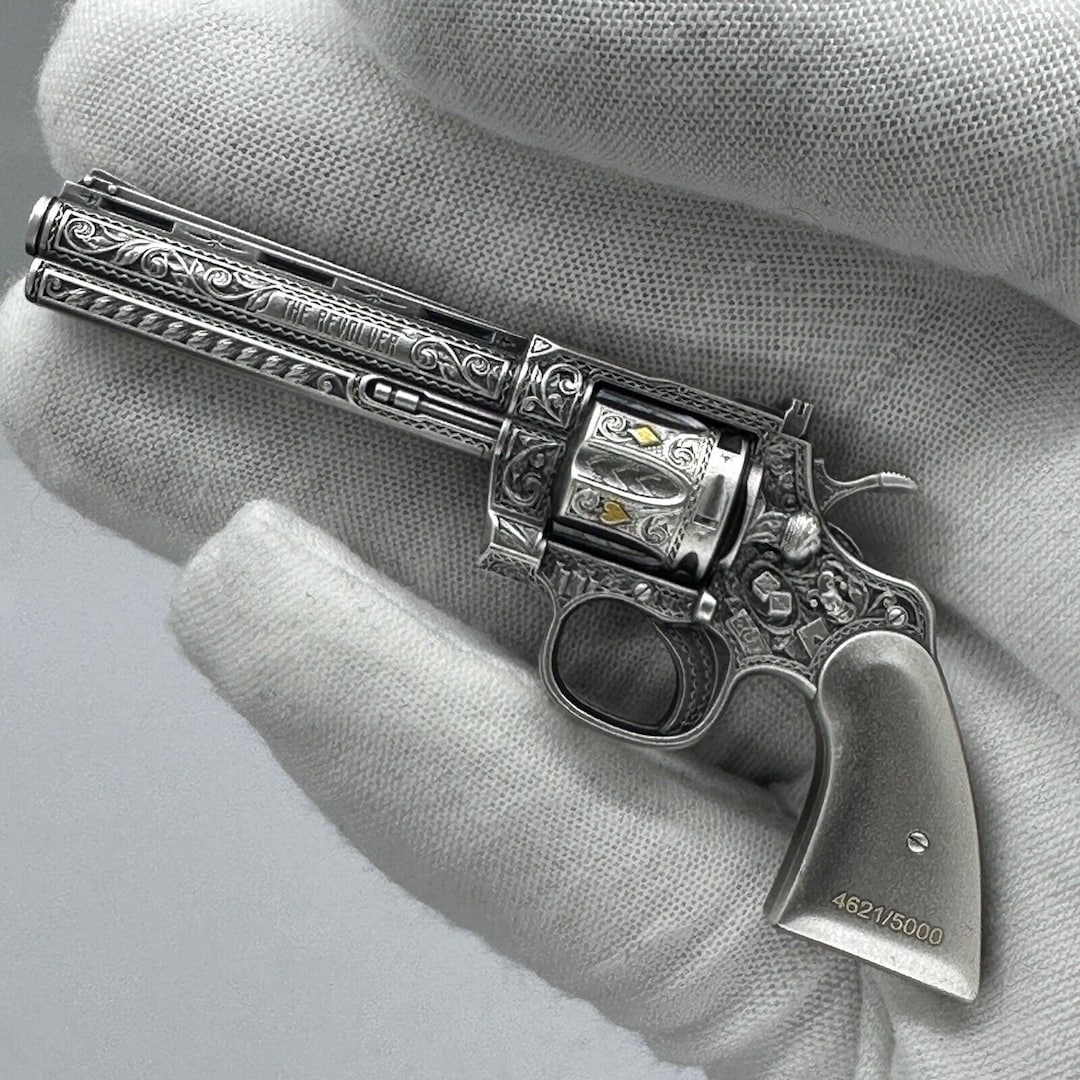 2023 Chad 2 Oz Silver Revolver Gun Shaped Antiqued High Relief Coin ...