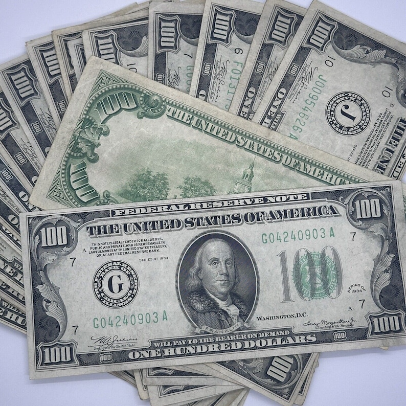 Rare 1934 Series 100 One Hundred Dollar Bill Federal Reserve Note - Etsy