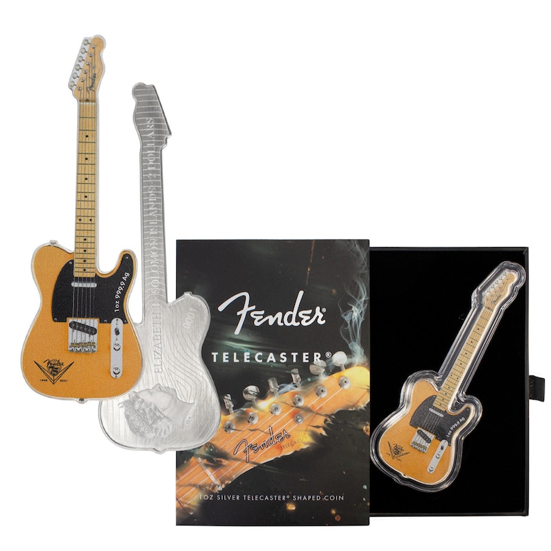 2021 1 Oz Silver Fender Telecaster 75th Anniversary Guitar Coin NEW - Etsy