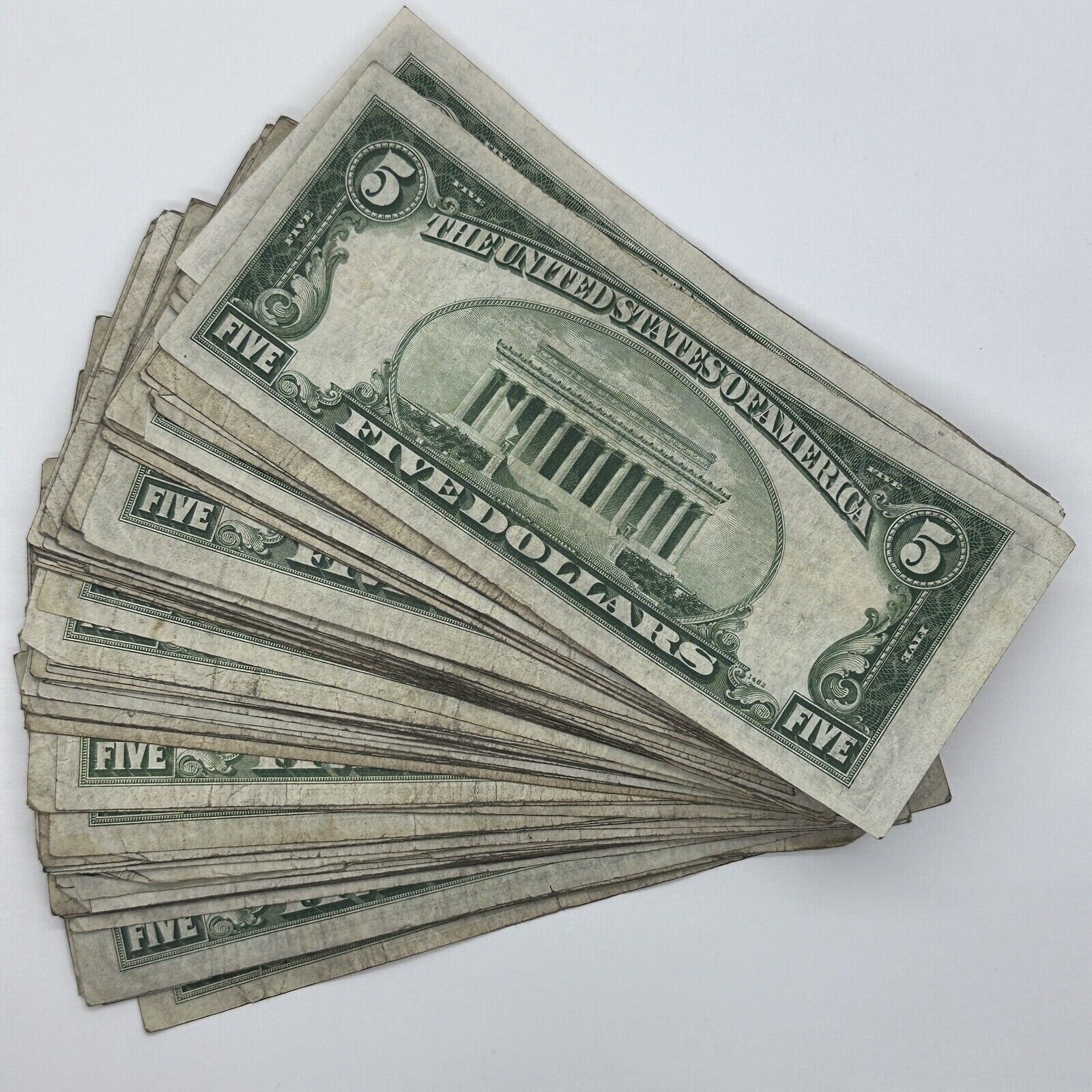 Rare 1934 Series 5 Five Dollar Bill Light Green Seal Federal Reserve ...