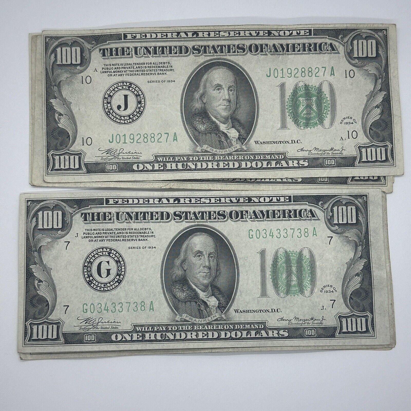 Rare 1934 Series 100 One Hundred Dollar Bill Federal Reserve Note - Etsy