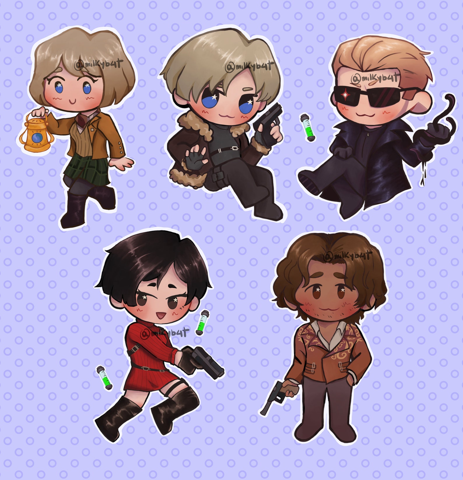 Limited Resident Evil 4 Keychains, Luis Serra, Leon Kennedy, Ada Wong ...