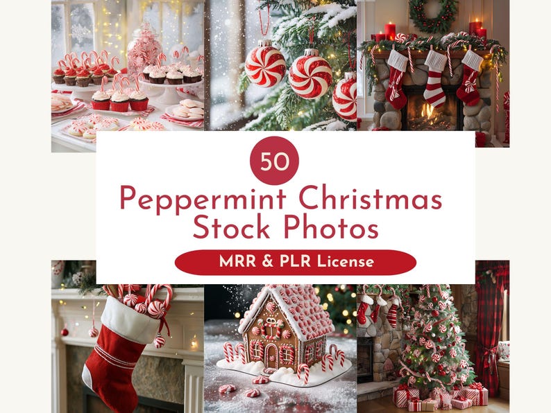Peppermint Themed Christmas Stock Photos Festive Red & White Holiday ...