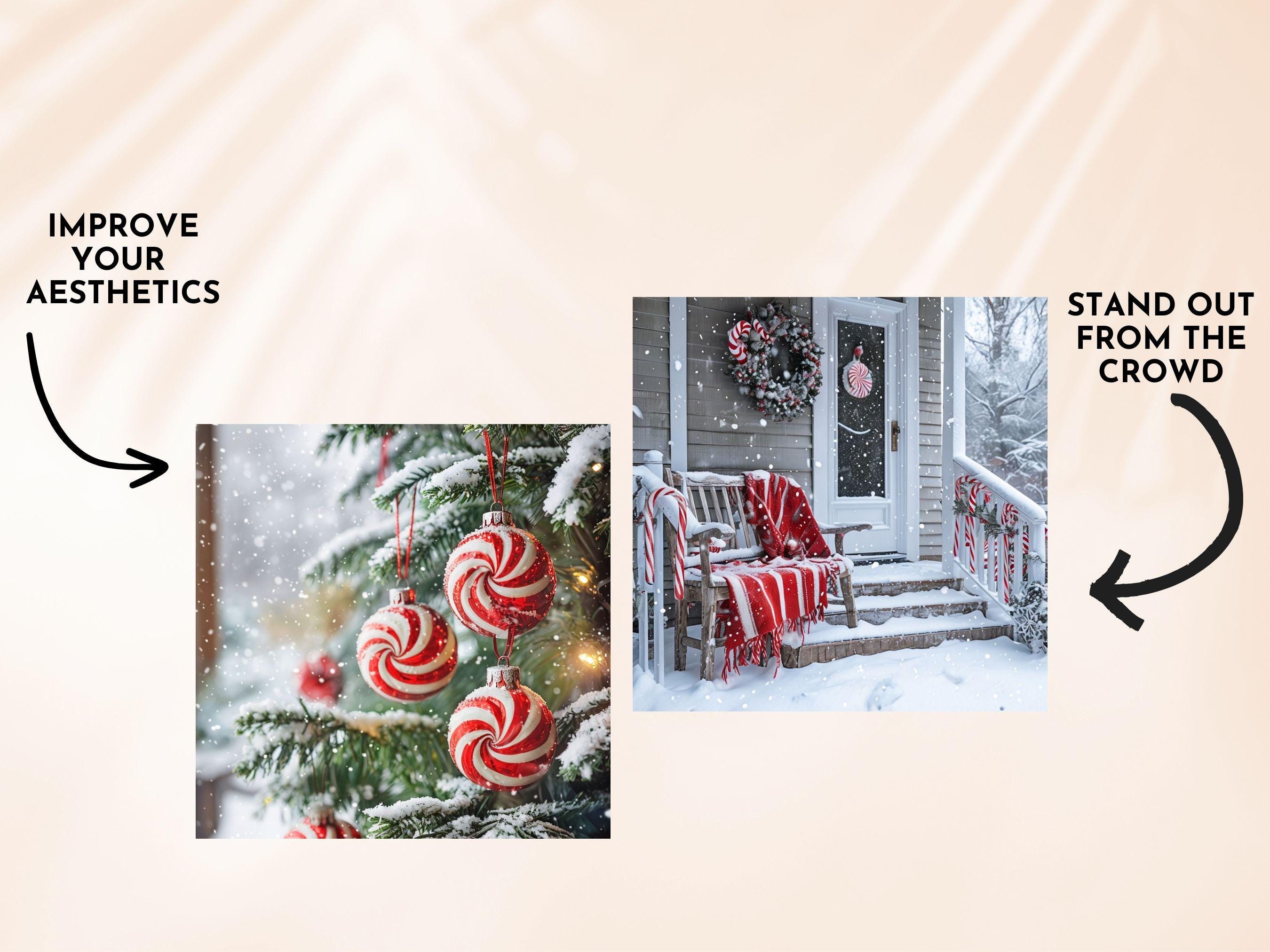 Peppermint Themed Christmas Stock Photos Festive Red & White Holiday ...