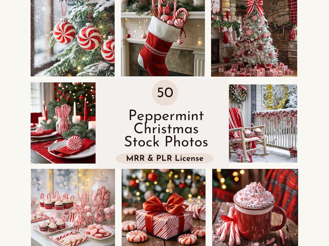 Peppermint Themed Christmas Stock Photos Festive Red & White Holiday ...