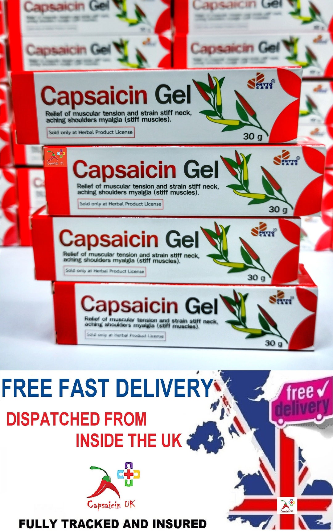 4 X Tubes Capsaicin Gel in Stock in the UK & Ready for - Etsy UK
