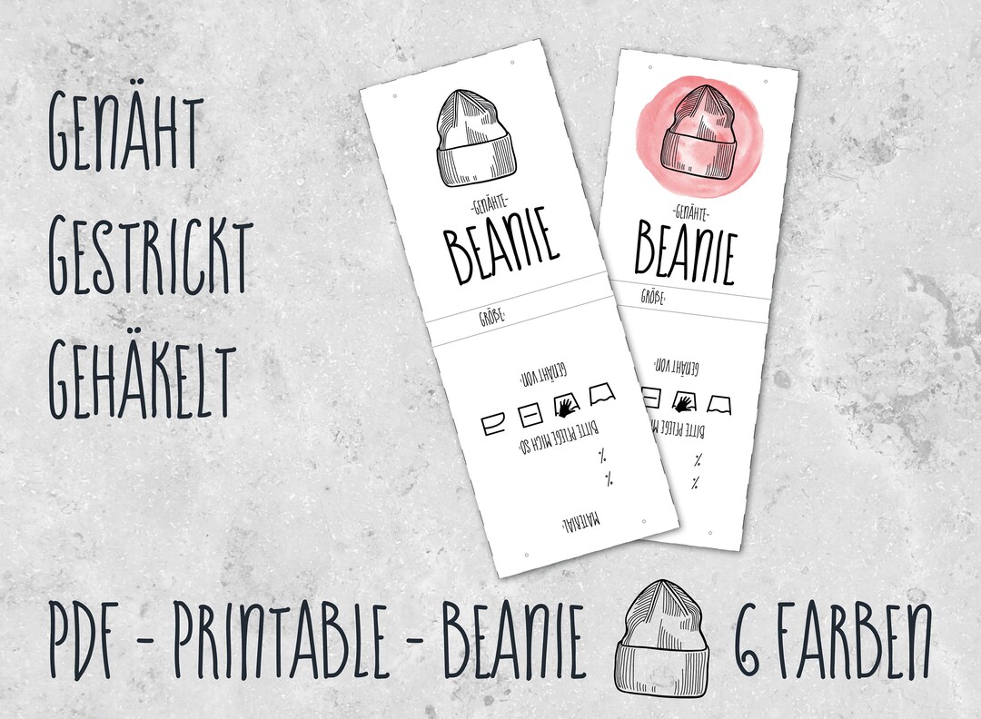 Beanie Labels Labels Knitted Beanie Crocheted Beanie Knitted Hats to ...