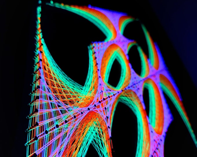Fractal Dimensions String Art, Sacred Geometry, Psychedelic, Wall Art ...