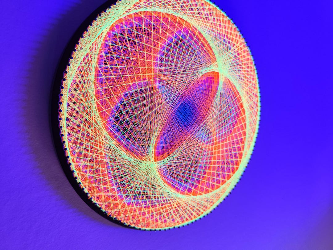 Sacred Geometry String Art – Psychedelic Wall Art, UV Blacklight Neon ...