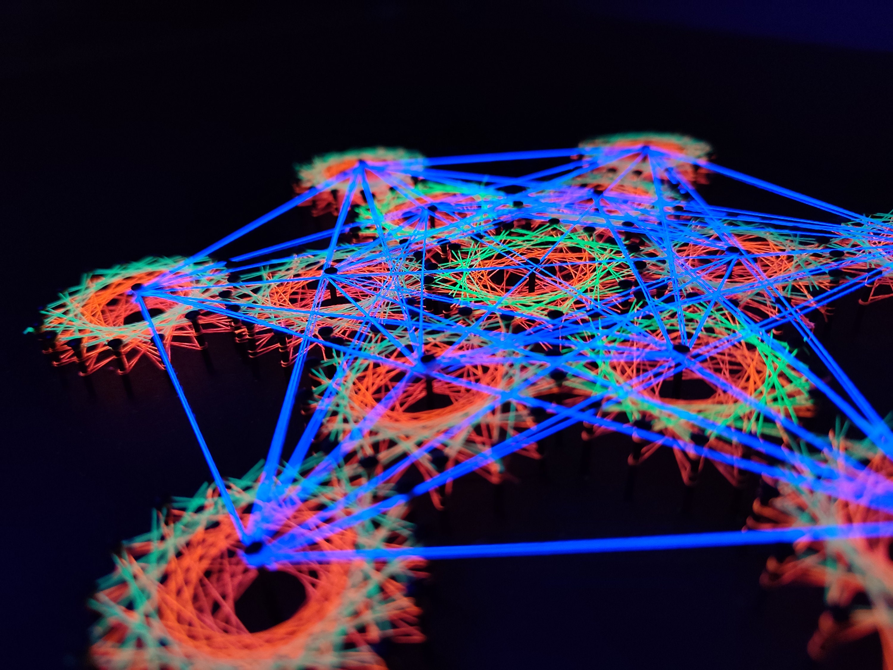 Metatron's Cube Psychedelic String Art Neon Art Wall - Etsy