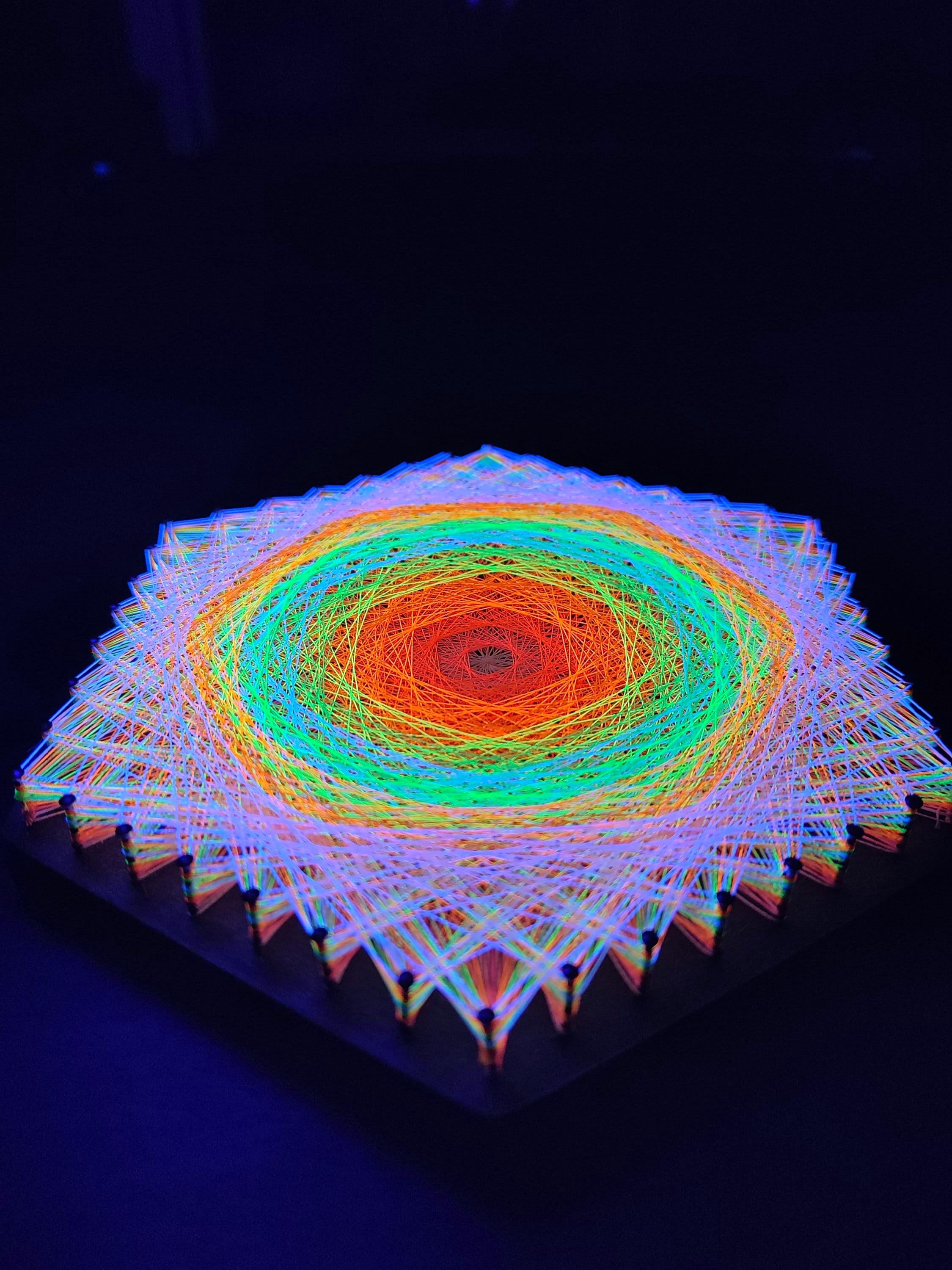 Nirvana - String Art, Sacred Geometry, Psychedelic, Wall Art, Psy Deco ...