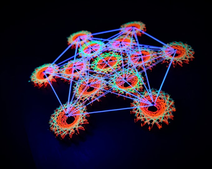 Metatron's Cube - Psychedelic String Art, Neon Art, Wall Art, Home ...