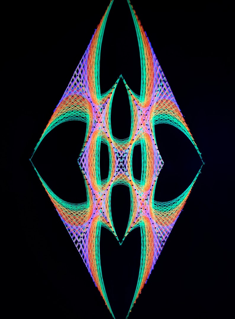 Fractal Dimensions String Art, Sacred Geometry, Psychedelic, Wall Art ...