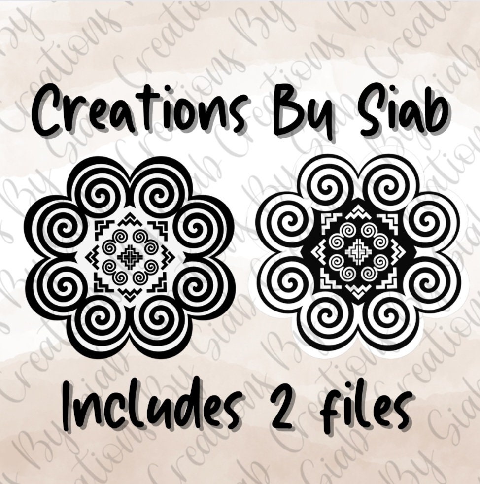 Hmong Inspired PNG Floral Logo DIGITAL File Downloadable Elephant Foot ...