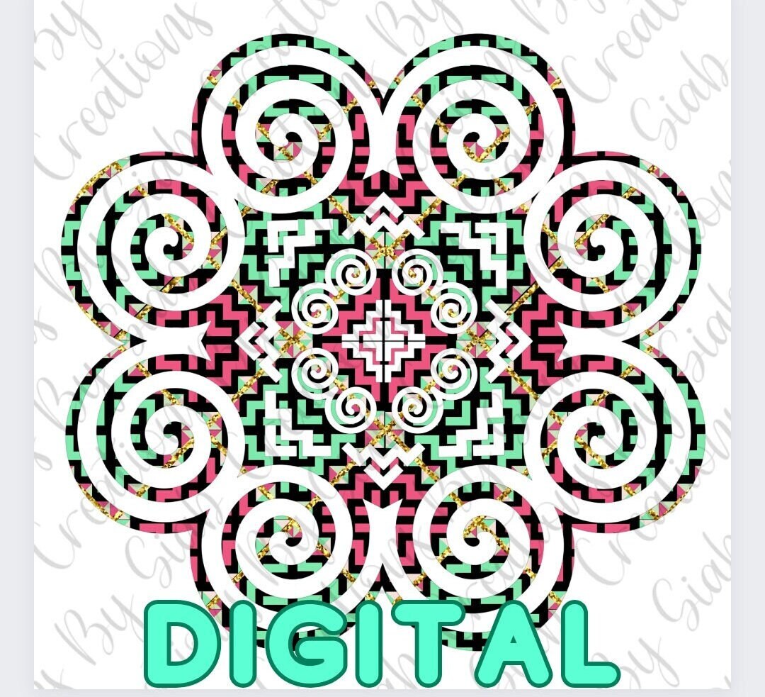 Hmong Inspired PNG Floral Logo DIGITAL File Downloadable Elephant Foot ...