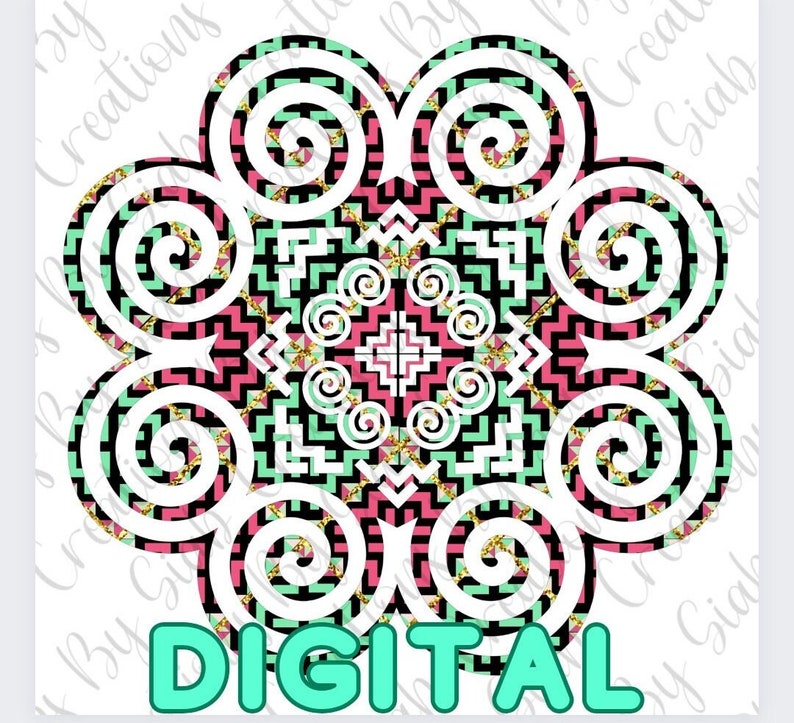 Hmong Inspired PNG Floral Logo DIGITAL File Downloadable Elephant Foot ...