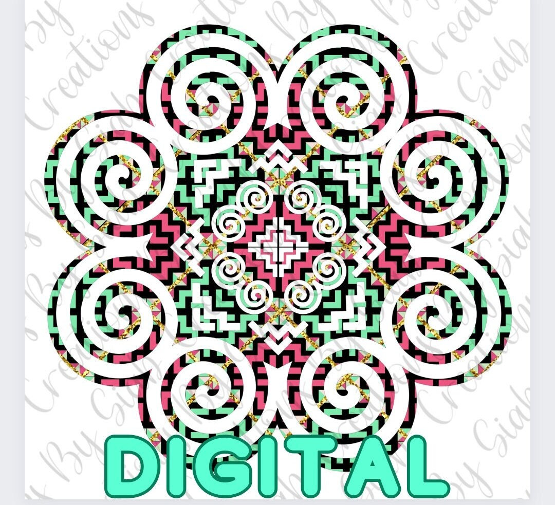 Hmong Inspired PNG Floral Logo DIGITAL File Downloadable Elephant Foot ...