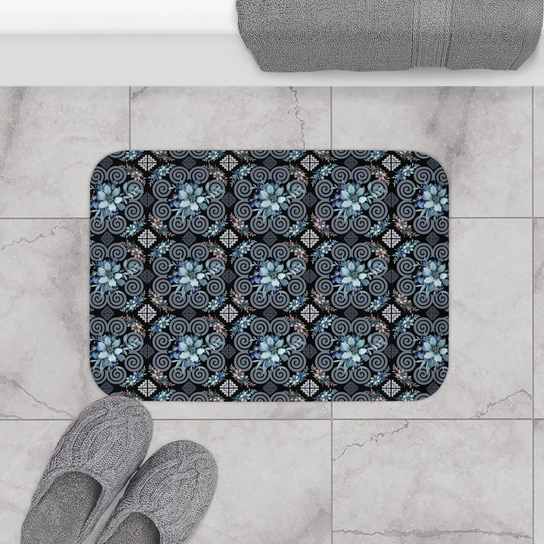 Memory Foam Floral Hmong Inspired Decor Bathroom Rug Mat Shower , Hmoob ...
