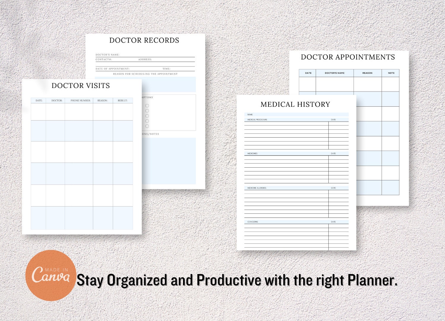 Digital Medical Planner Printable, Family Medical History Binder ...