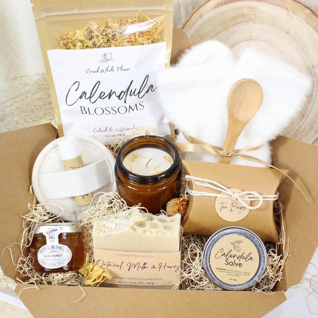 Relaxing Spa Gift Package for Her - Calendula Salve Healing Gift Box - Etsy