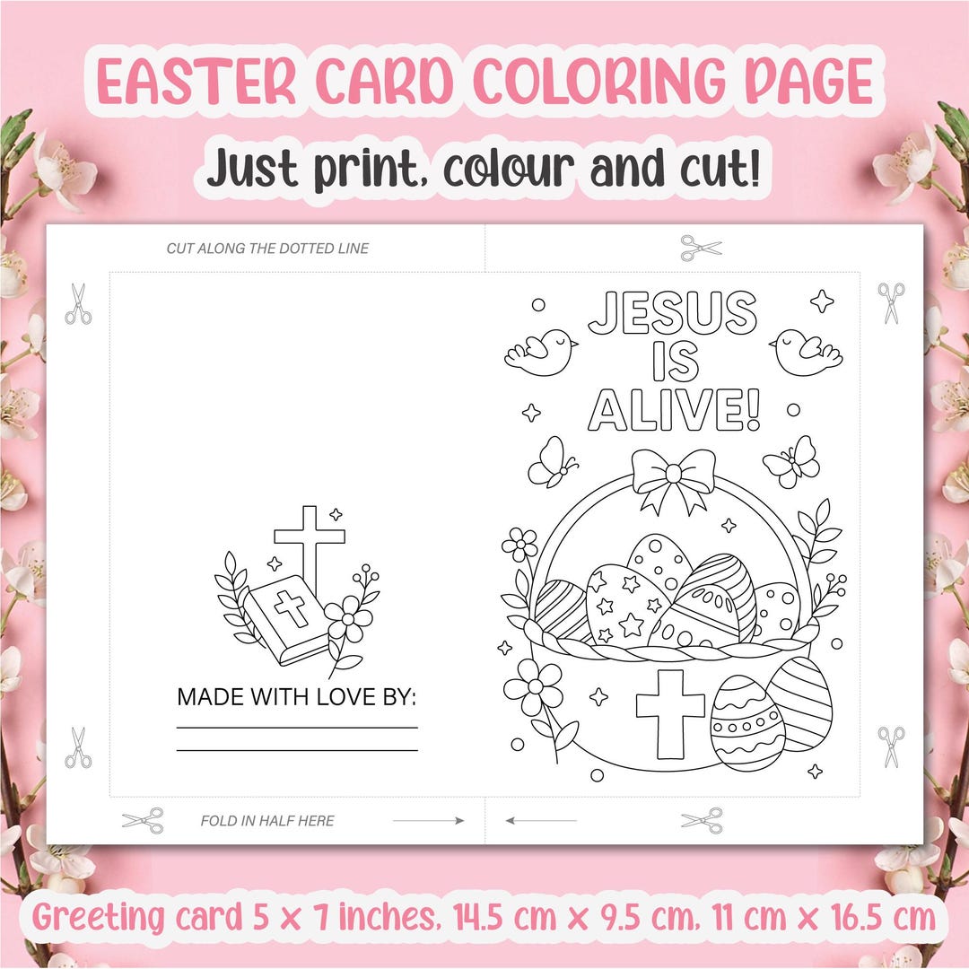 Printable Easter Card Digital Download | Bible Crafts for Kids | Sunday ...