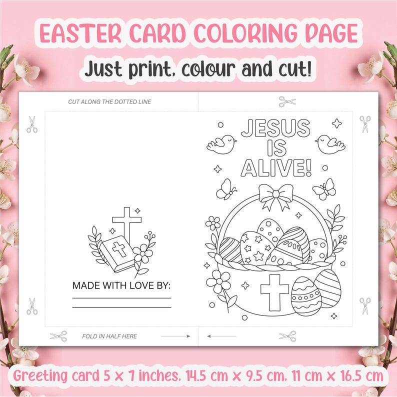 Printable Easter Card Digital Download | Bible Crafts for Kids | Sunday ...