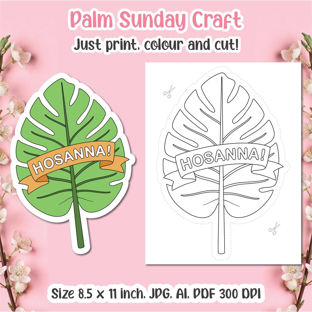 Palm Sunday Craft | Hosanna Coloring Page (digital Download) - Etsy