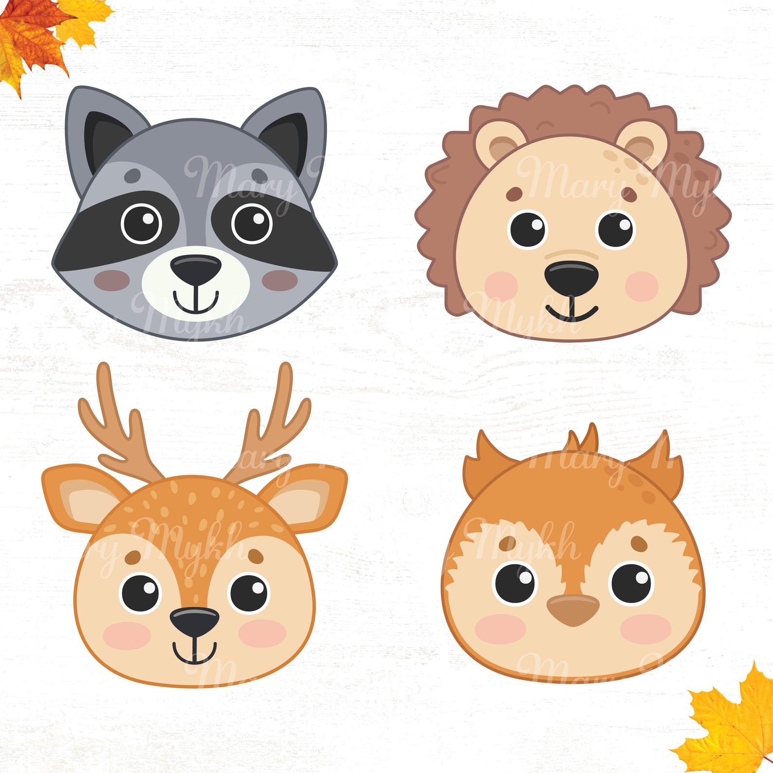 Funny Forest Animals Faces PNG | Cute Woodland Animal Faces | Forest ...