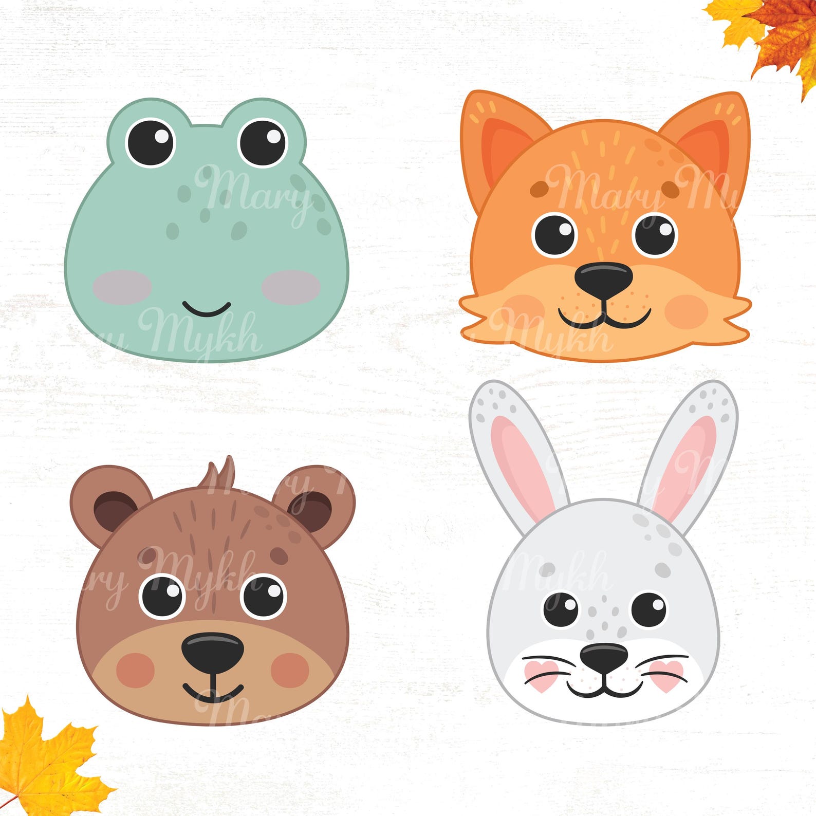 Funny Forest Animals Faces PNG | Cute Woodland Animal Faces | Forest ...