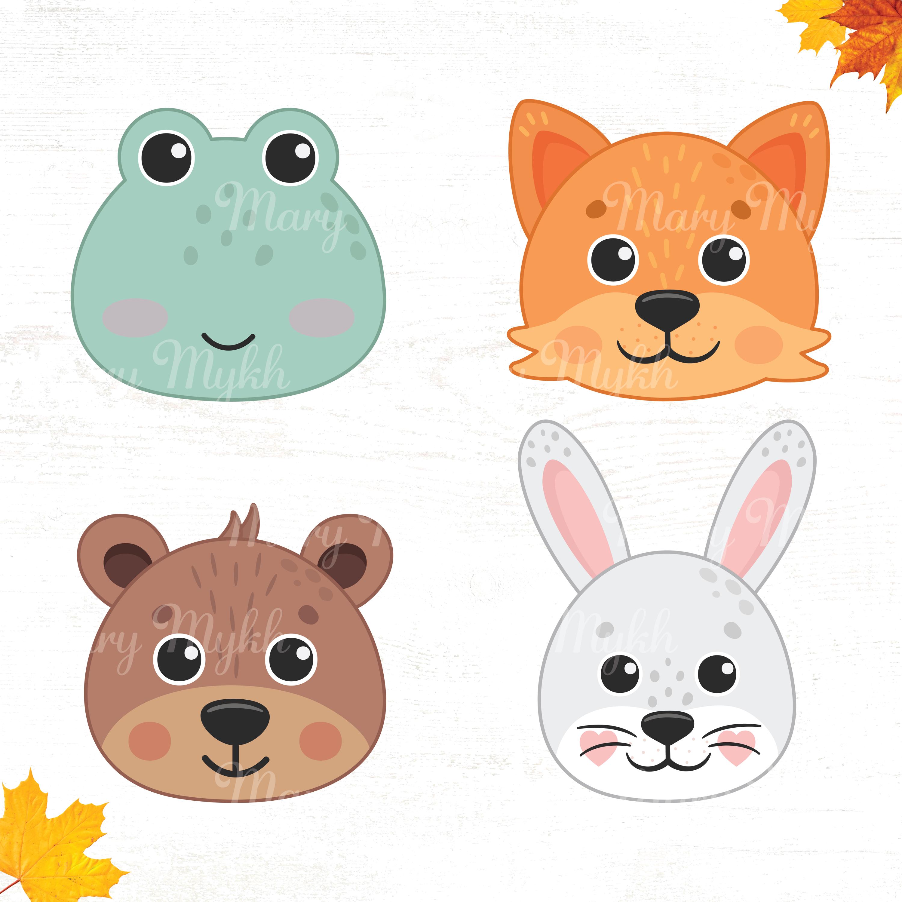 Funny Forest Animals Faces PNG | Cute Woodland Animal Faces | Forest ...