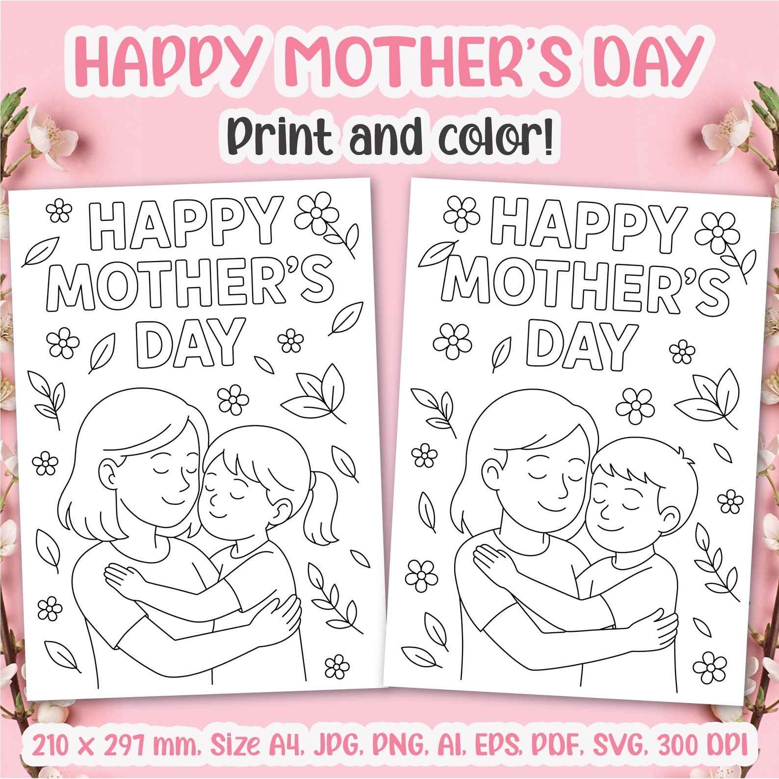 Mother’s Day Coloring Page for Kids | Sunday School Activity | Instant ...